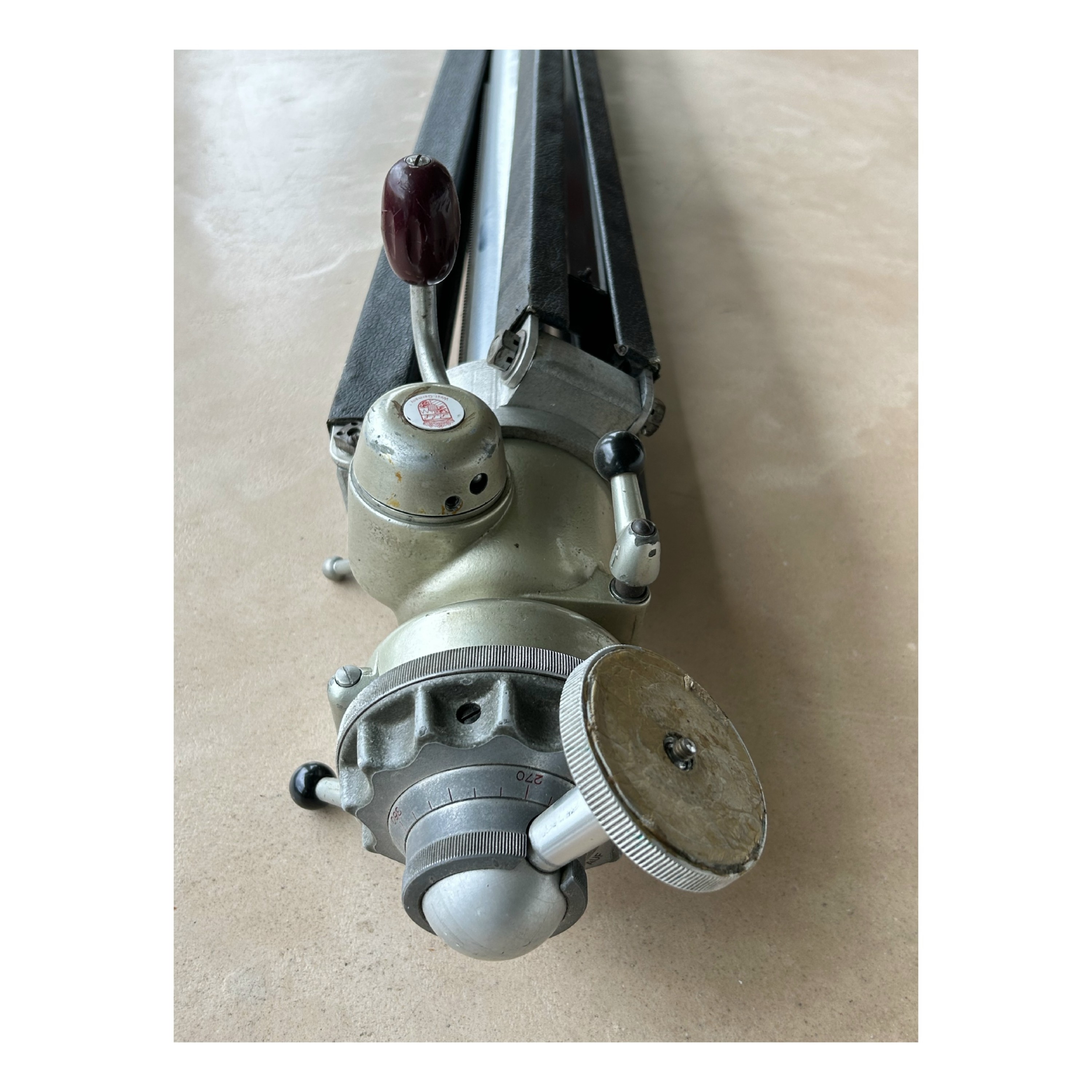 Linhof heavy duty wooden vintage camera tripod used black