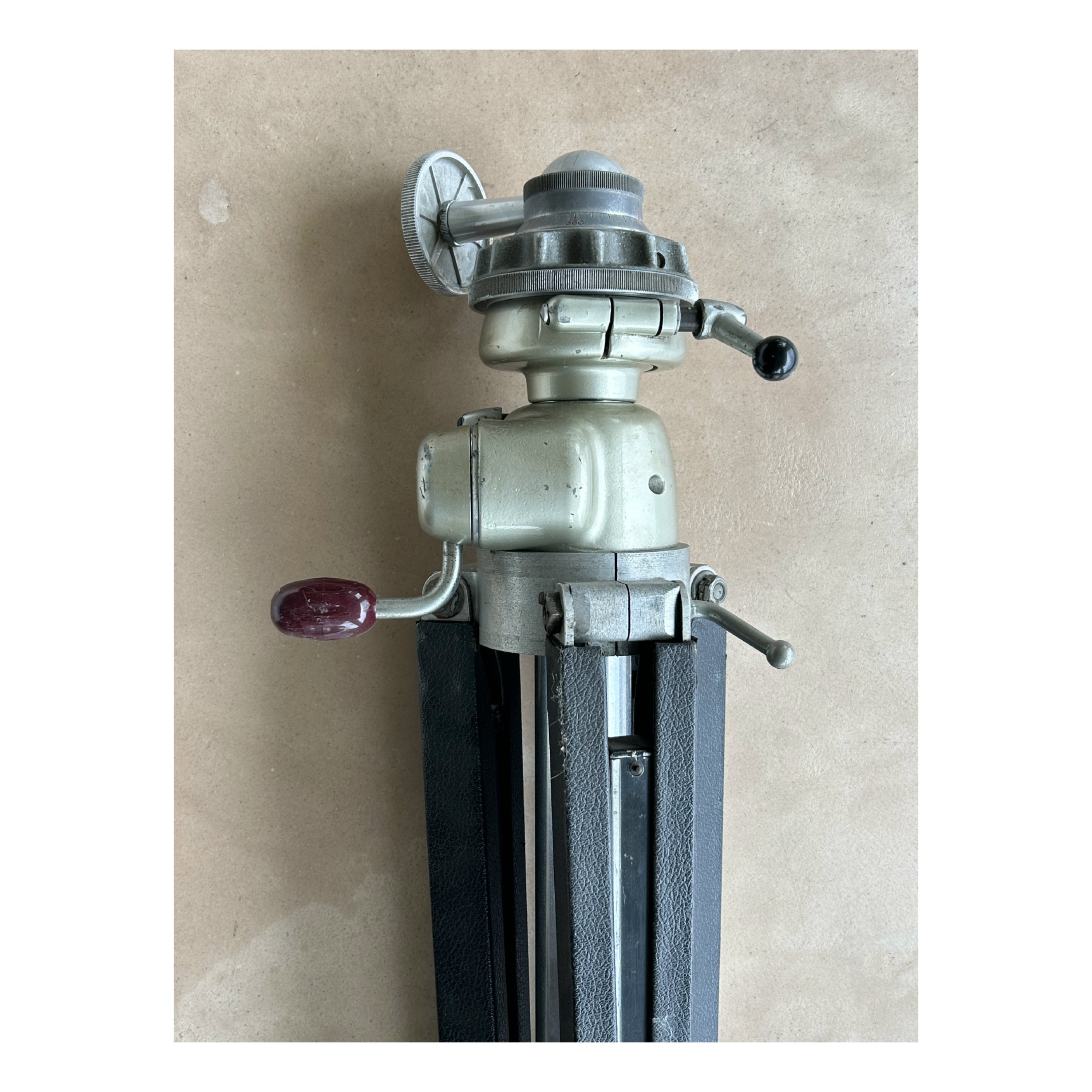 Linhof heavy duty wooden vintage camera tripod used black