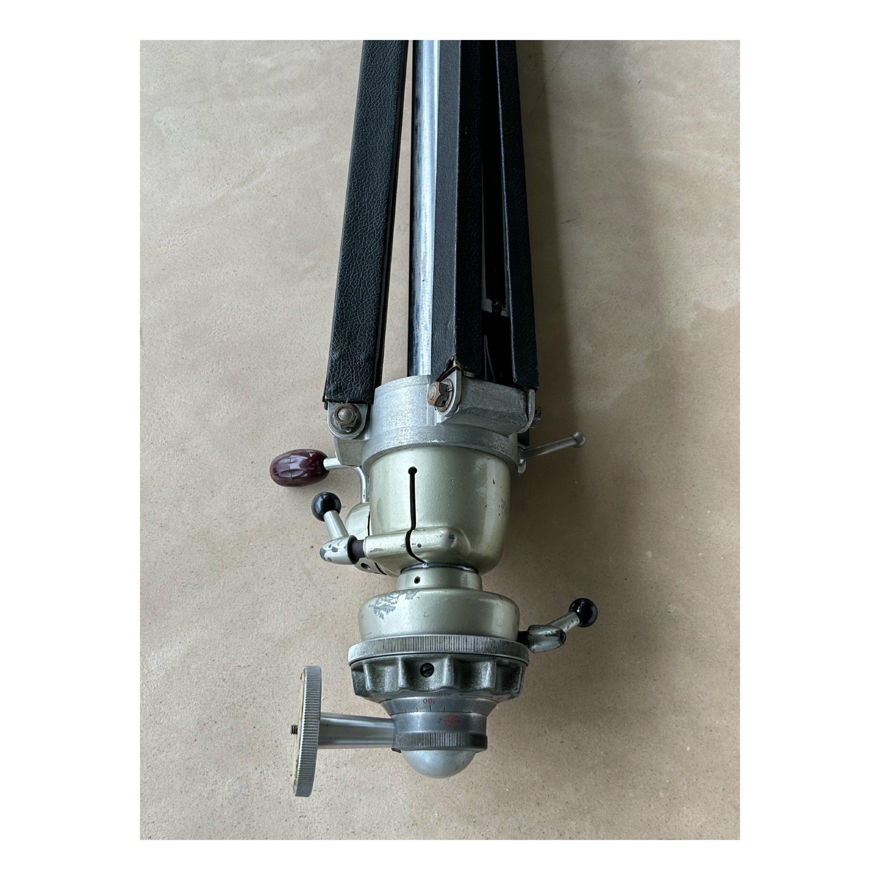 Linhof heavy duty wooden vintage camera tripod used black