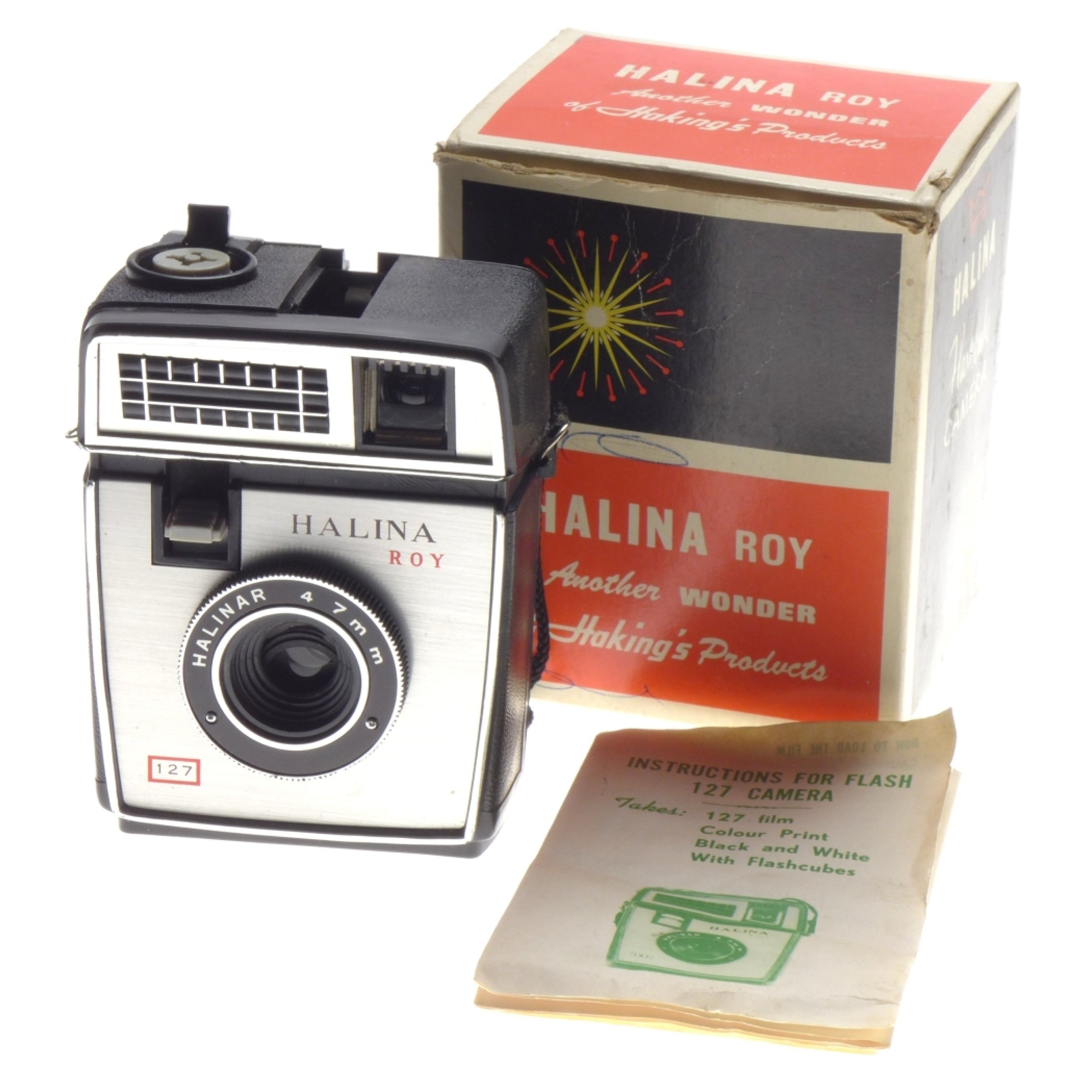 Halina Roy 127 film vintage Plastic camera with original papers and box ...
