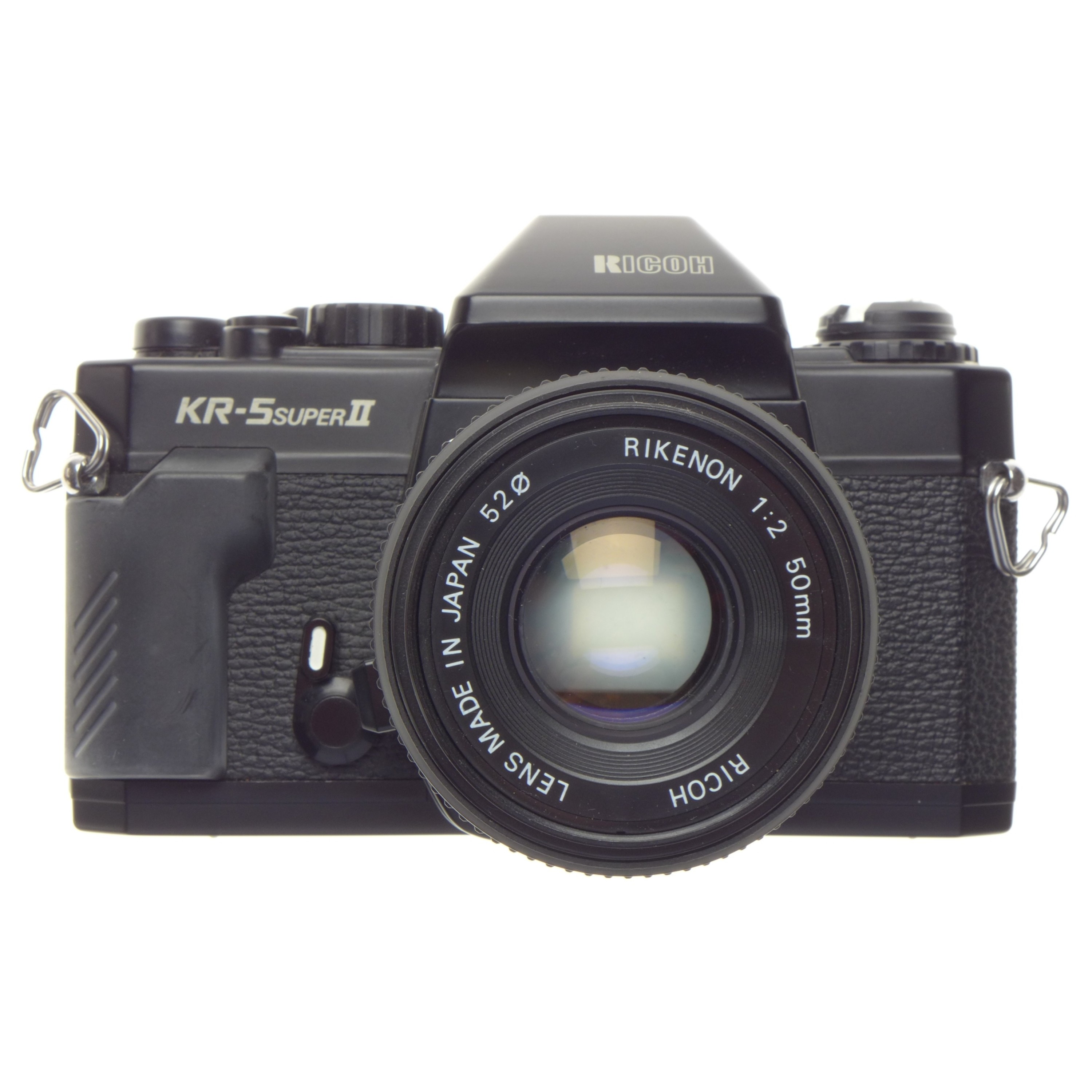 RICOH KR-5 Super II Black vintage SLR 35mm film camera RIKENON 2/50mm ...