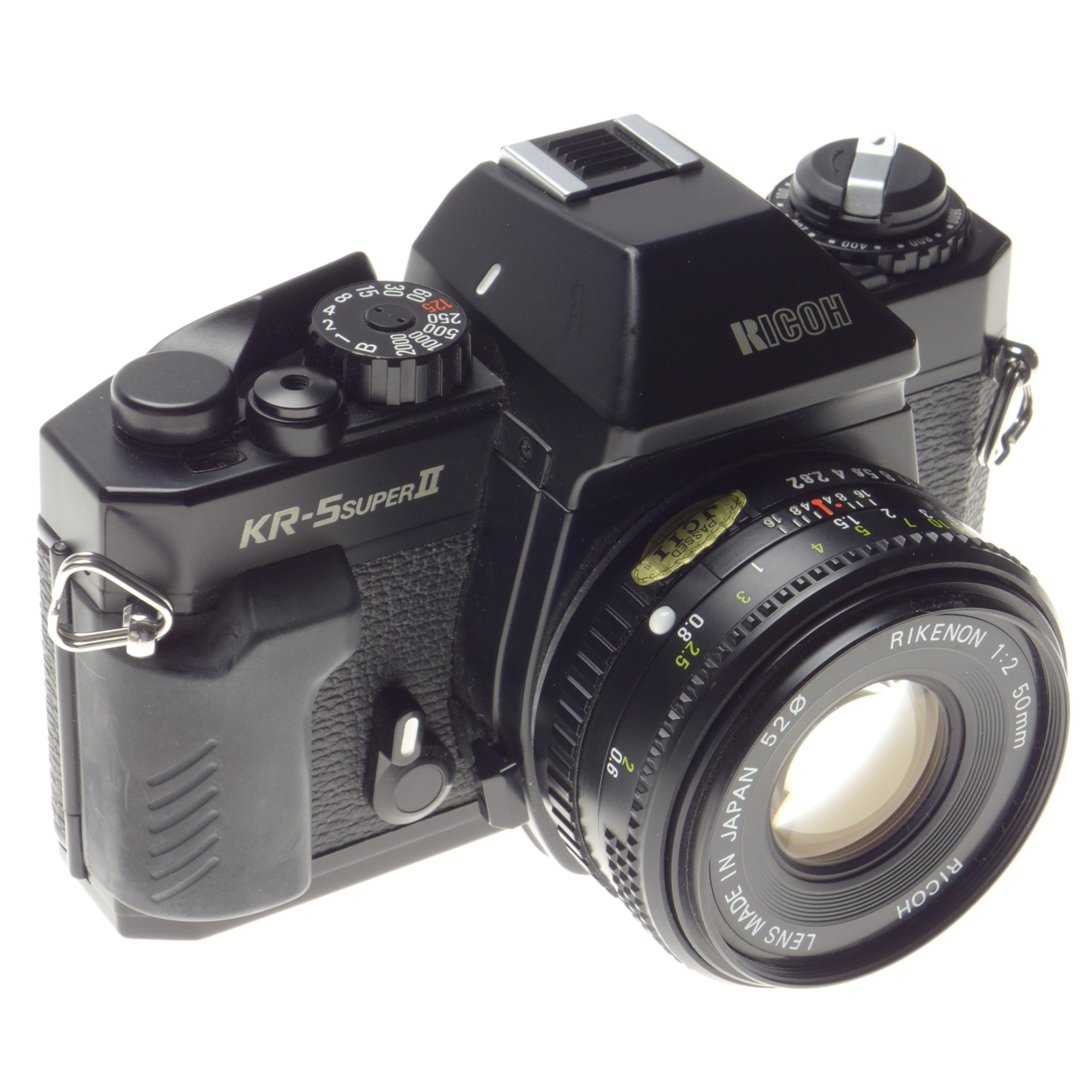 RICOH KR-5 Super II Black vintage SLR 35mm film camera RIKENON 2/50mm ...