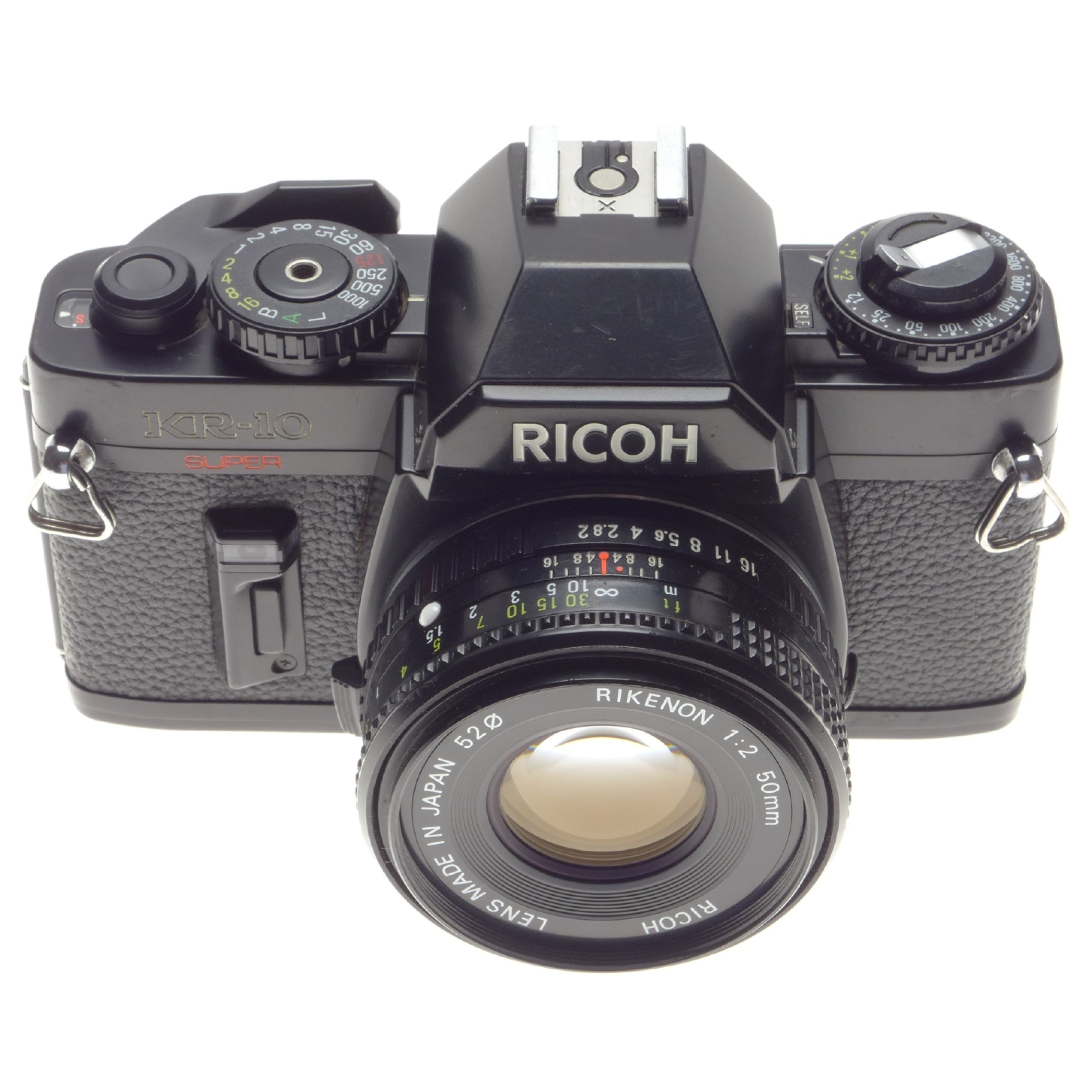 RICOH KR-10 SUPER 35mm vintage SLR film camera RIKINON 1:2 f=50mm lens 2/50