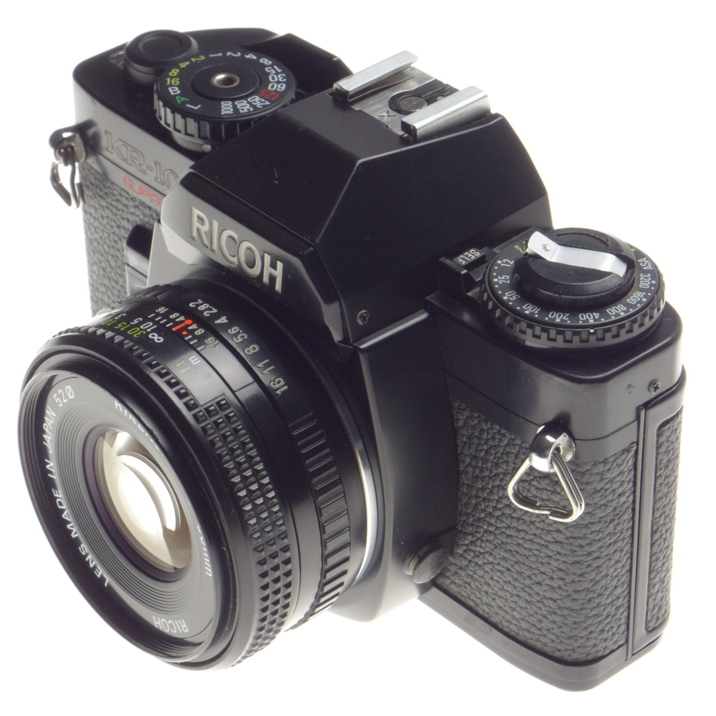 RICOH KR-10 SUPER 35mm vintage SLR film camera RIKINON 1:2 f=50mm lens 2/50