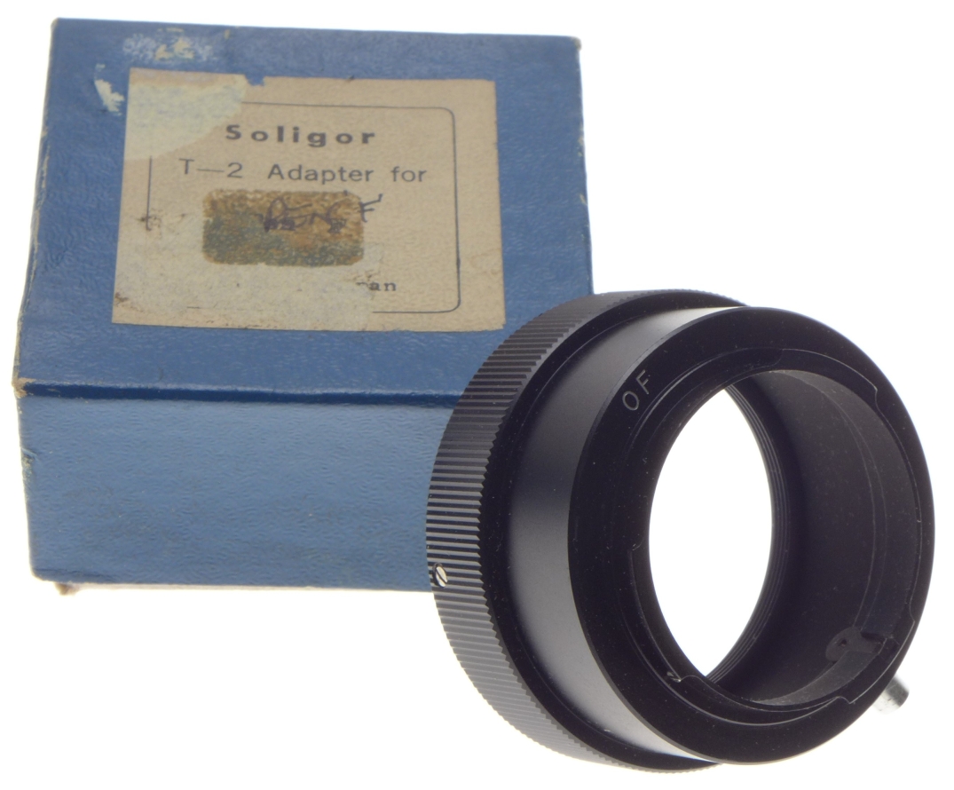 35mm SLR - Olympus Pen-F Soligor T2 Adapter OF NEW old stock boxed fits ...